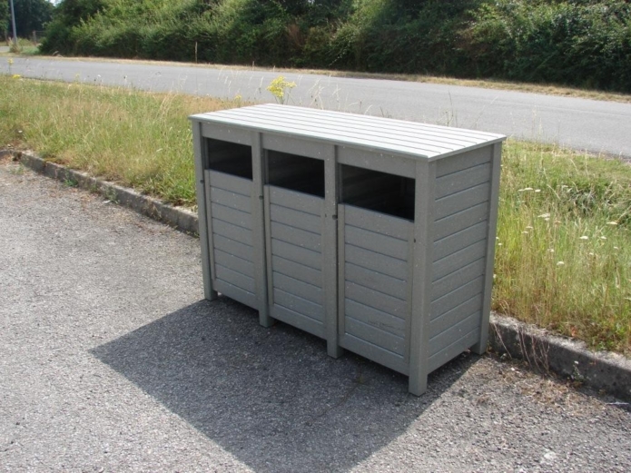 POUBELLE DE TRI SELECTIF 3x100L RECYCLE | La Boutique d'Urbi by Urban'ext